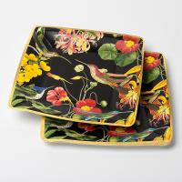 China Oilproof Square Biodegradable Paper Plates 9 inch Eco Friendly Party Tableware Set for sale