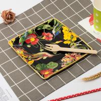 China Oilproof Square Biodegradable Paper Plates 9 inch Eco Friendly Party Tableware Set for sale