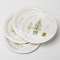 China LFGB Biodegradable Compostable Paper Plates 9 inch Eco Friendly Birthday Party Tableware Set for sale
