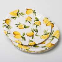China Eco Friendly Biodegradable Paper Plates Compostable Lemon Party Supplies 9 inch for sale