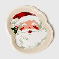 China FDA Disposable Santa Claus Paper Plate Set 7 Inch Christmas Party Supplies for sale