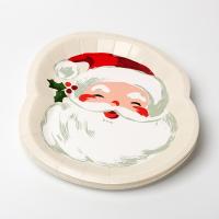 China FDA Disposable Santa Claus Paper Plate Set 7 Inch Christmas Party Supplies for sale