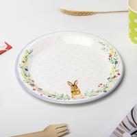 China Disposable Cute Rabbit Paper Plate Set 7 inch Child Party Supplies Food Grade Eco Friendly for sale