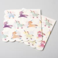 China Custom Unicorn Design Paper Napkin Biodegradable Eco Friendly Party Supplies 33x33cm for sale