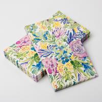 China Compostable Food Grade Paper Napkin Custom Colorful Flower Design 33x33cm for sale