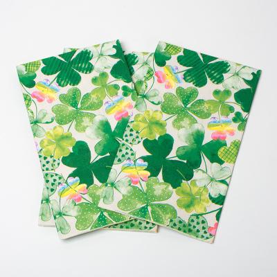 China Partysprite Clover Design Biodegradable Paper Napkin 33x33cm Party Supplies for sale