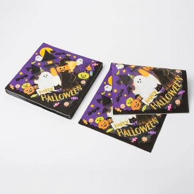 China BRC Certified Halloween Paper Napkins 33x33cm Eco Friendly Party Supplies for sale