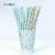 China Golden Striped Biodegradable Paper Straws Kraft Christmas 5x120mm Customizable for sale