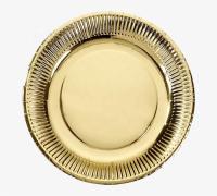 China Food Grade Disposable Biodegradable Paper Plates Round 9 Inch Gold for Restaurant for sale