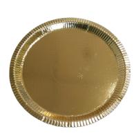 China Food Grade Disposable Biodegradable Paper Plates Round 9 Inch Gold for Restaurant for sale