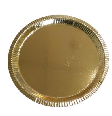 China Food Grade Disposable Biodegradable Paper Plates Round 9 Inch Gold for Restaurant for sale