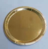 China Food Grade Disposable Biodegradable Paper Plates Round 9 Inch Gold for Restaurant for sale