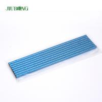 China Blue Coated Biodegradable Paper Straw Disposable Straight Tube 4.6x150mm Custom Logo for sale