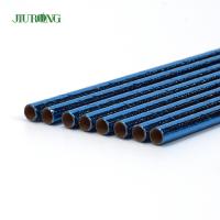 China Blue Coated Biodegradable Paper Straw Disposable Straight Tube 4.6x150mm Custom Logo for sale