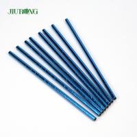China Blue Coated Biodegradable Paper Straw Disposable Straight Tube 4.6x150mm Custom Logo for sale