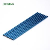 China Blue Coated Biodegradable Paper Straw Disposable Straight Tube 4.6x150mm Custom Logo for sale
