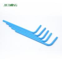 China Biodegradable Bendy Paper Drinking Straws Blue Striped Food Grade for sale