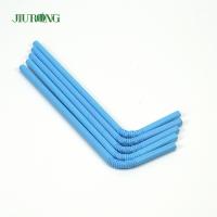 China Biodegradable Bendy Paper Drinking Straws Blue Striped Food Grade for sale