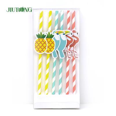 China Straight Tube Biodegradable Paper Straw 60mm length Customized logo for sale