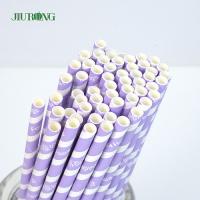 China Straight Tube Biodegradable Paper Straw 60mm length Customized logo for sale