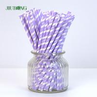 China Straight Tube Biodegradable Paper Straw 60mm length Customized logo for sale
