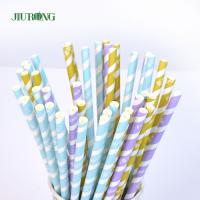 China Solid Color Biodegradable Paper Straw 6*140mm Eco Friendly Food Grade for sale