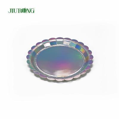 China Round Biodegradable Eco Friendly Disposable Plates Kraft Paper 9inch 30cm for sale