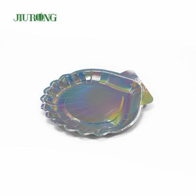 China Disposable Bamboo Biodegradable Paper Plates Recyclable round dia 23cm for sale