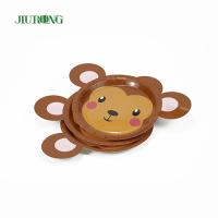 China Food Grade Biodegradable Disposable Plates 230x230mm Eco Friendly Embossing Kraft Paper for sale