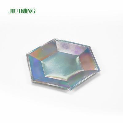 China Biodegradable Paper Plates 280x280mm Food Grade Disposable Hexagon Dinner Plates for sale