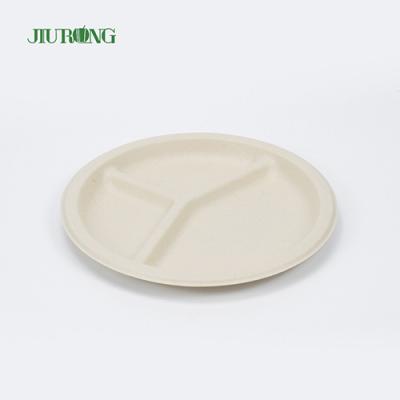 China Bread Sugarcane Bagasse Disposable Plate Biodegradable round shape for sale