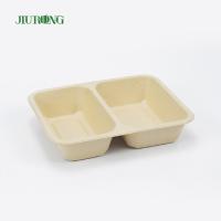 China Disposable Biodegradable Sugarcane Clamshell Food Container 3 Compartment for sale