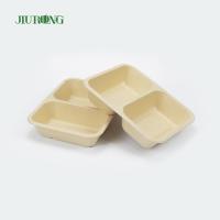 China Disposable Biodegradable Sugarcane Clamshell Food Container 3 Compartment for sale
