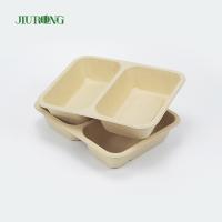 China Disposable Biodegradable Sugarcane Clamshell Food Container 3 Compartment for sale
