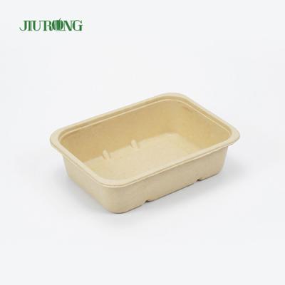 China Custom Biodegradable Sugarcane Bagasse Food Box Greaseproof Paper 500ml for sale