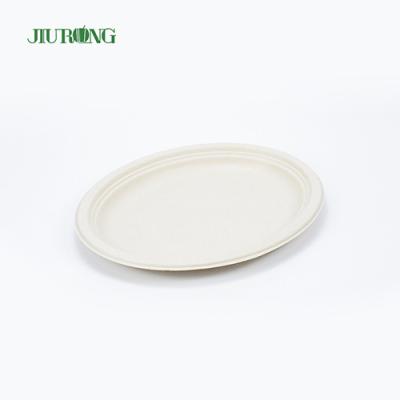China Eco Friendly Sugarcane Food Container 7inch 23cm Waterproof Disposable Plate for sale