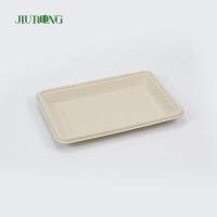 China Square Disposable biodegradable sugarcane plates 160mm for Hamburger Bread for sale