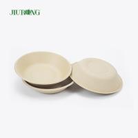 China Varnishing Sugarcane Bagasse Food Container Disposable Round 175mm Eco Friendly Biodegradable Plate for sale