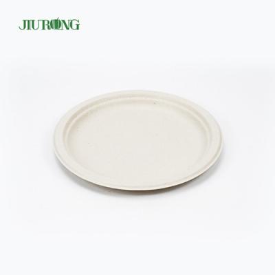China Biodegradable Sugarcane Bagasse Plate 155mm Eco Friendly Disposable Food Container for sale