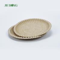 China Recyclable Biodegradable Sugarcane Food Container Eco Friendly Round Plate 258mm for sale