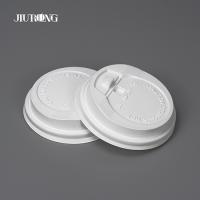 China Biodegradable Hot Drink Paper Cup Cover White 80mm 90mm Disposable Coffee Cup Lid for sale