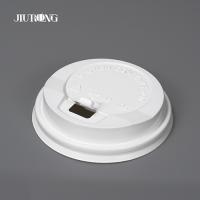 China Biodegradable Hot Drink Paper Cup Cover White 80mm 90mm Disposable Coffee Cup Lid for sale