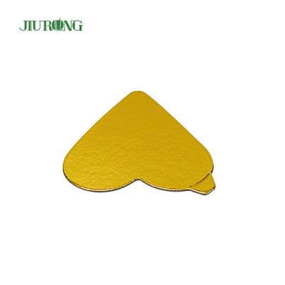 China Recyclable Grey Paper Heart Shaped Cake Board 95x82mm ISO9001 Approved for sale