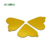 China Recyclable Grey Paper Heart Shaped Cake Board 95x82mm ISO9001 Approved for sale
