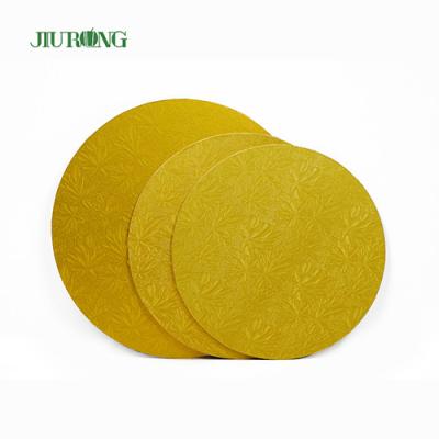 China Golden Round MDF Disposable Cake Board 24cm 9 Inch Food Grade Eco Friendly OEM ODM for sale