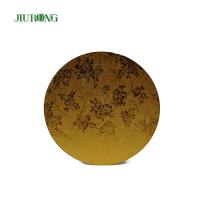 China 10 Inch 24cm Food Grade Corrugated Cake Board Home Compost Gold Cake Drum for sale