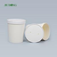 China Household White Biodegradable Paper Bowl 8 OZ Waterproof Custom Logo for sale