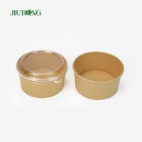 China 1100ml Eco Friendly Kraft Paper Salad Bowl Disposable with PET Lid 165mm for sale