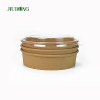 China Microwavable Biodegradable Paper Bowl 1100ml Greaseproof with Lids Custom Kraft for sale
