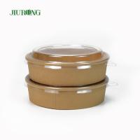 China Microwavable Biodegradable Paper Bowl 1100ml Greaseproof with Lids Custom Kraft for sale
